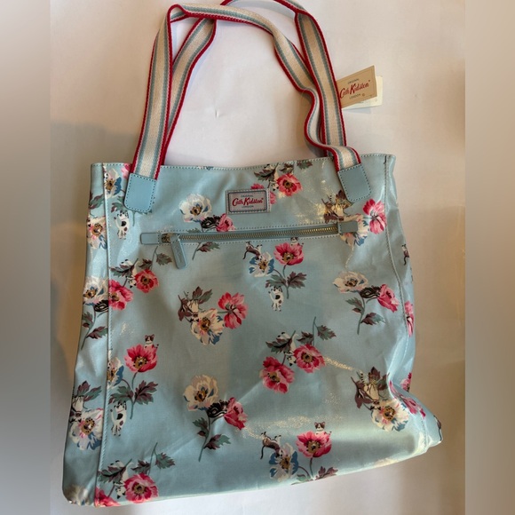 Cath Kidston | Bags | Nwt Cath Kidson Blue Floral Cat Pattern Oilcloth ...